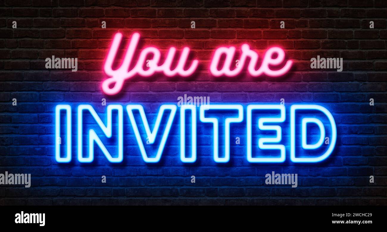 Signage design on wall neon hi-res stock photography and images - Alamy