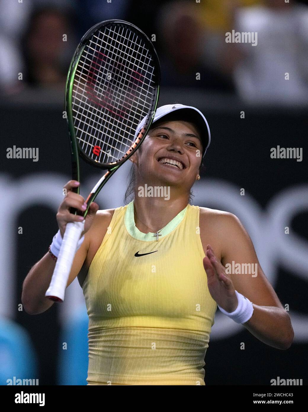 Emma Raducanu of Britain celebrates after defeating Shelby Rogers of ...