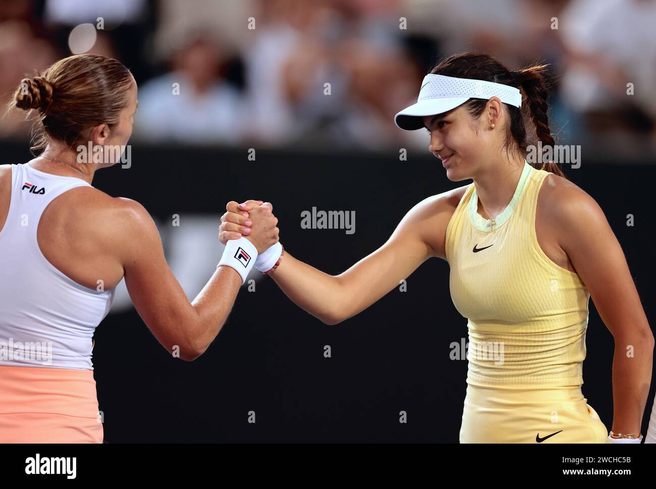 Melbourne, Australia, 16th Jan, 2024. Tennis player Emma Raducanu (R ...