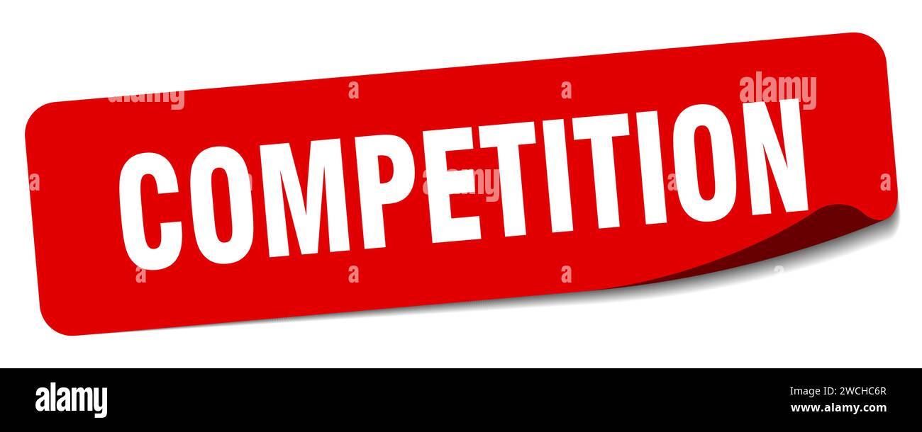 competition sticker. competition rectangular label isolated on white ...
