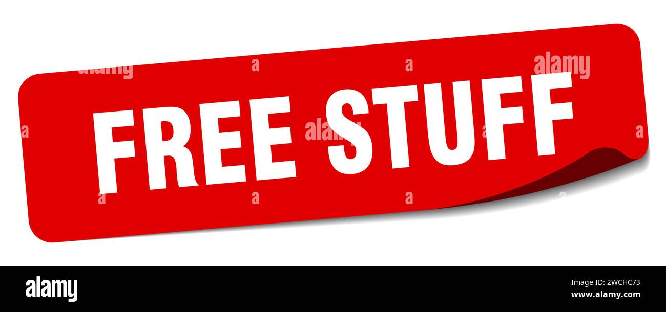 free stuff sticker. free stuff rectangular label isolated on white ...