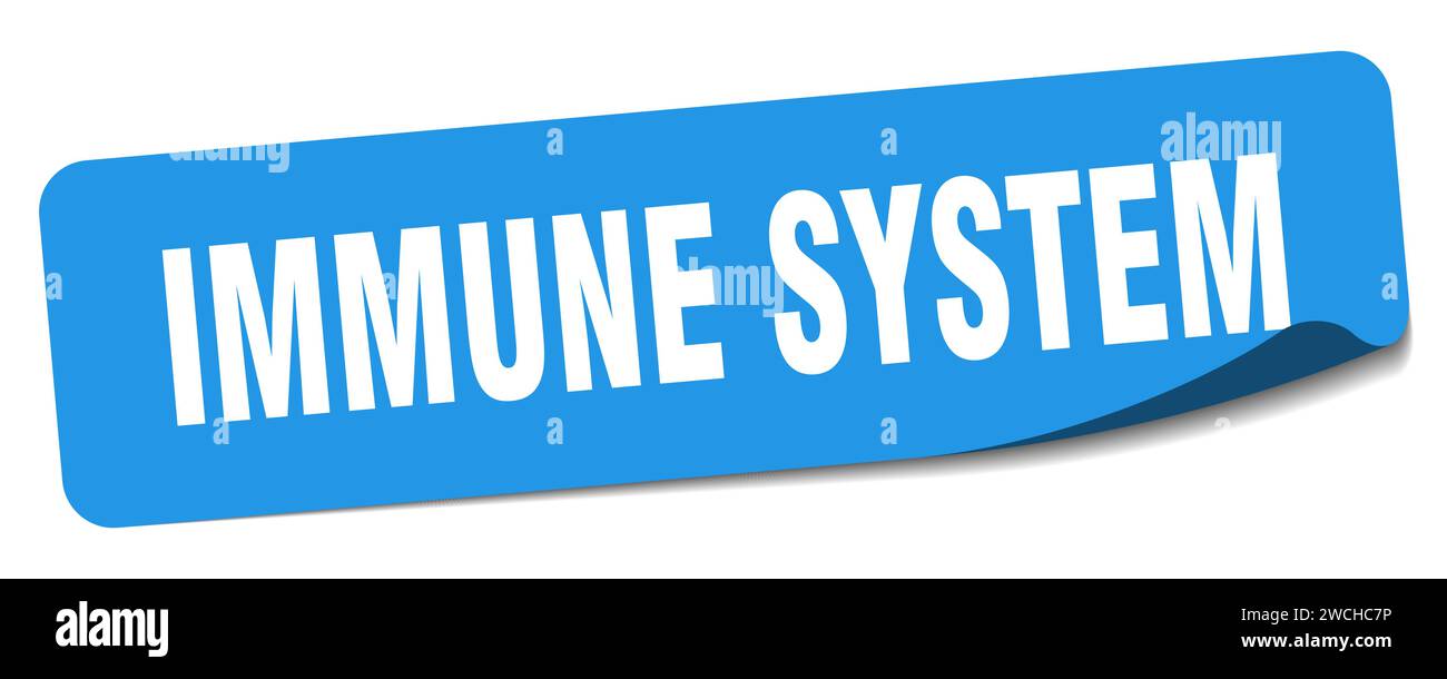 immune system sticker. immune system rectangular label isolated on ...