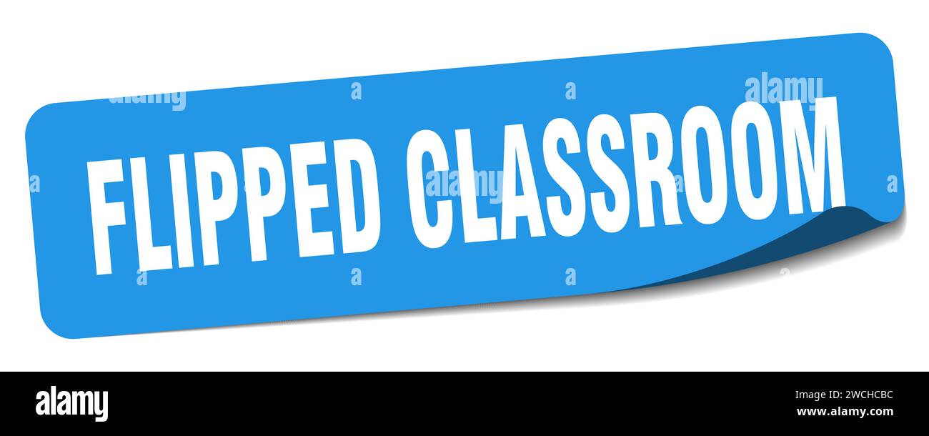 flipped classroom sticker. flipped classroom rectangular label isolated ...