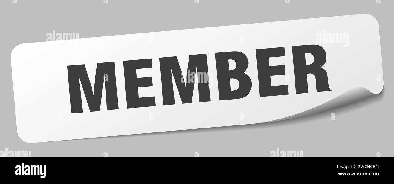 member sticker. member rectangular label isolated on white background ...