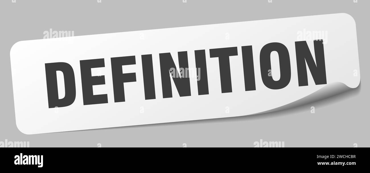 definition sticker. definition rectangular label isolated on white ...