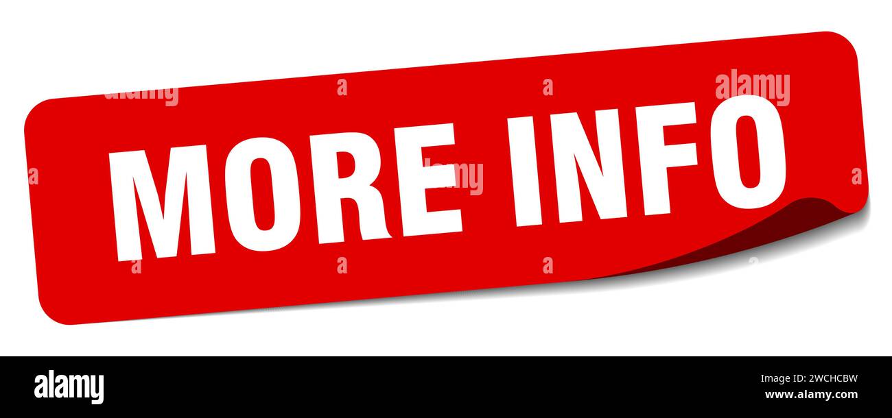 more info sticker. more info rectangular label isolated on white ...