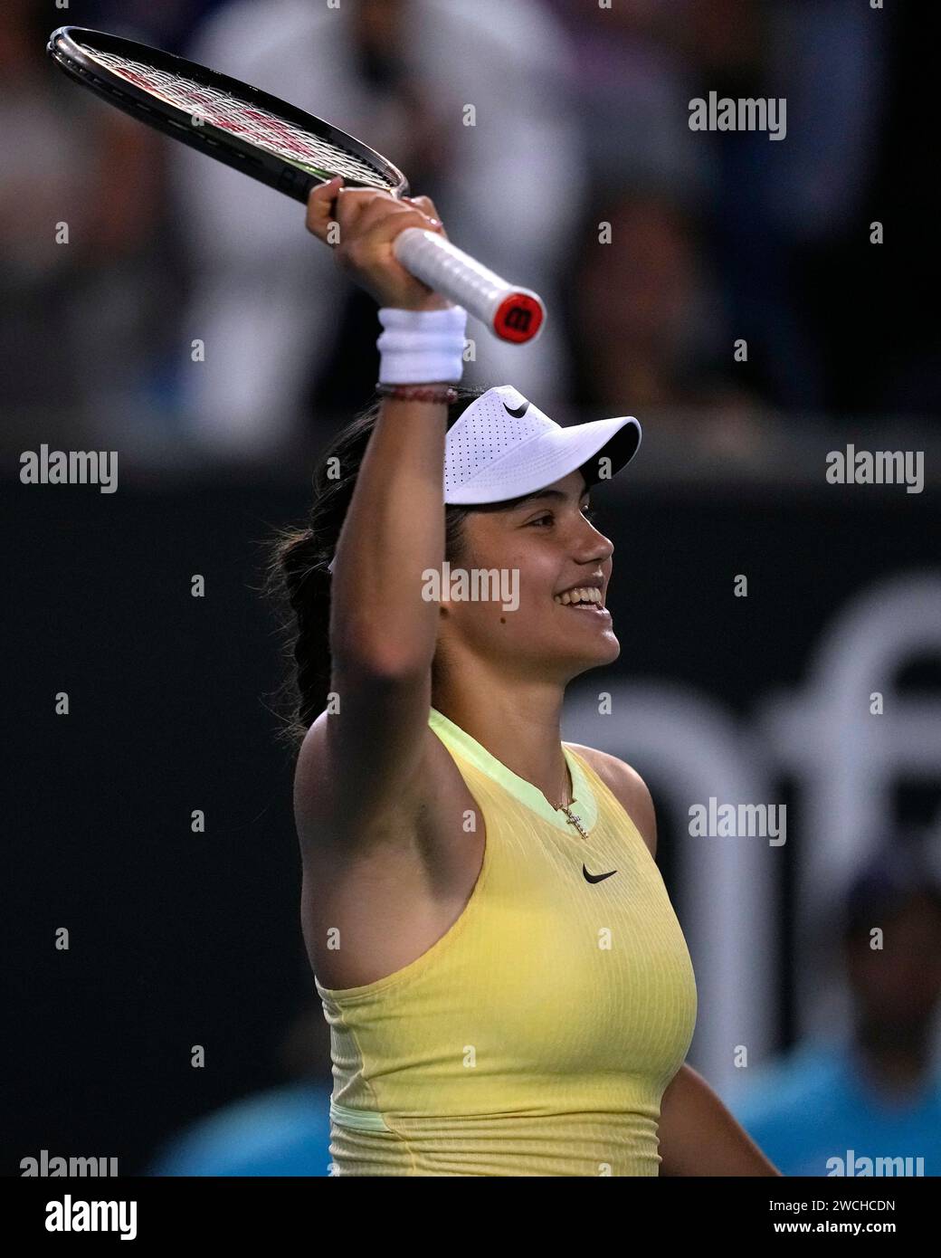 Emma Raducanu of Britain celebrates after defeating Shelby Rogers of ...
