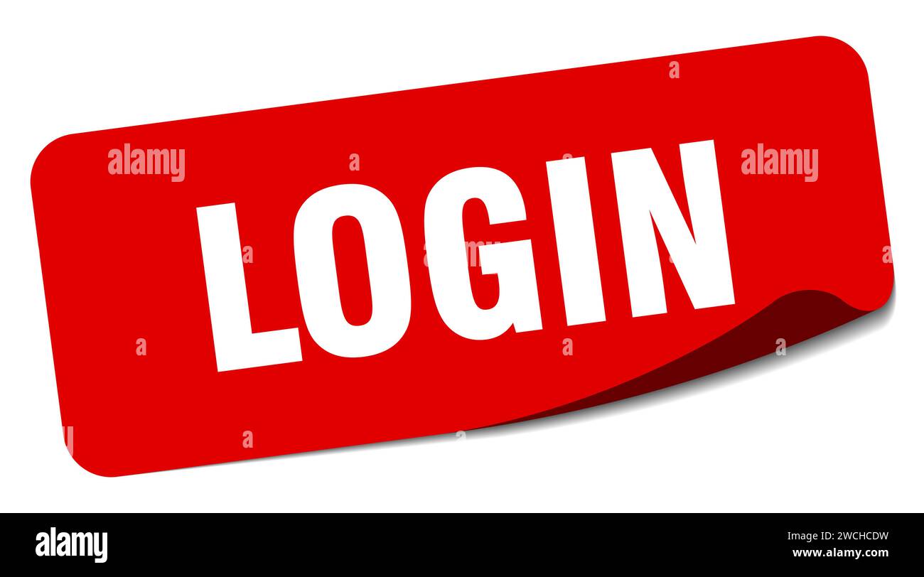 login sticker. login rectangular label isolated on white background ...