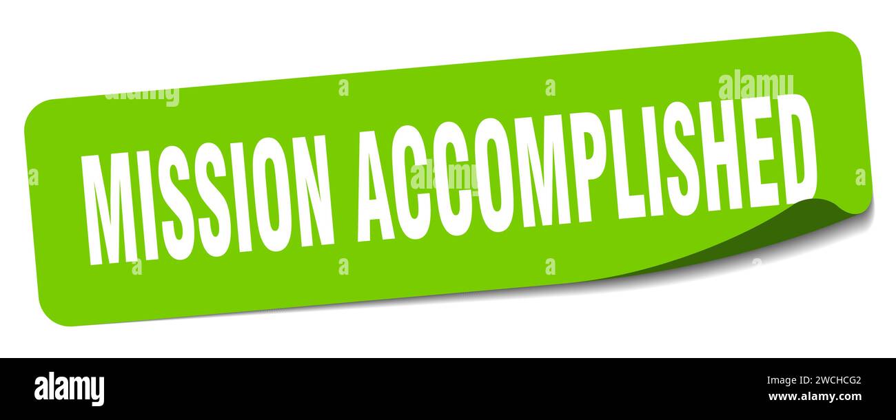 mission accomplished sticker. mission accomplished rectangular label ...