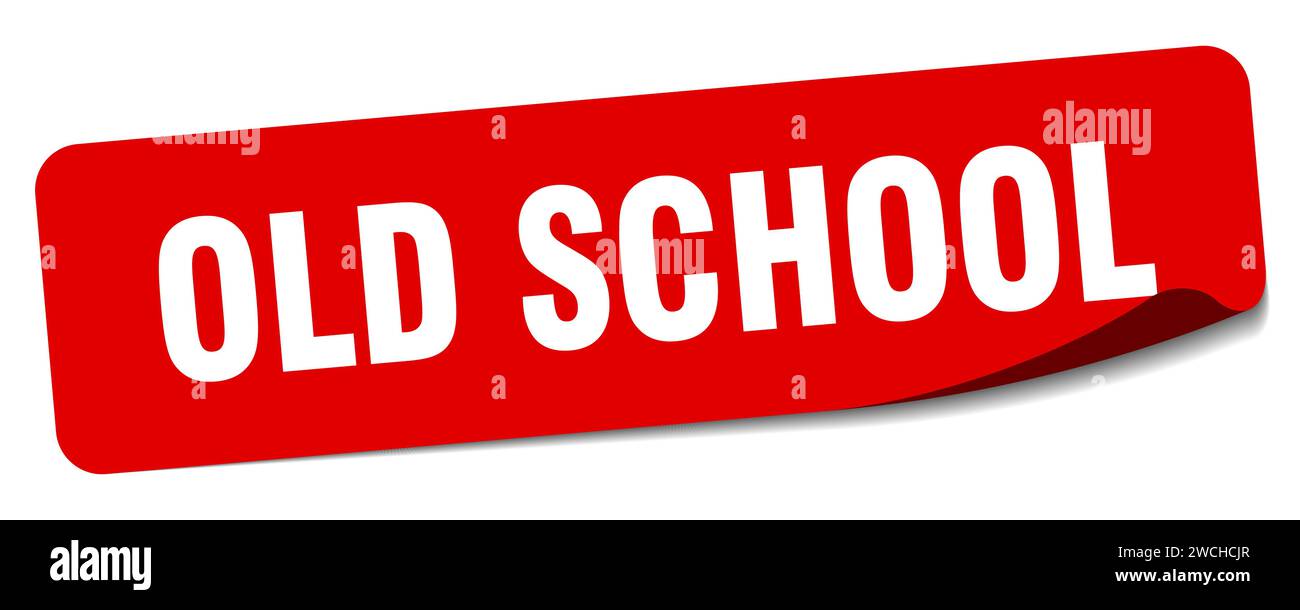 old school sticker. old school rectangular label isolated on white ...