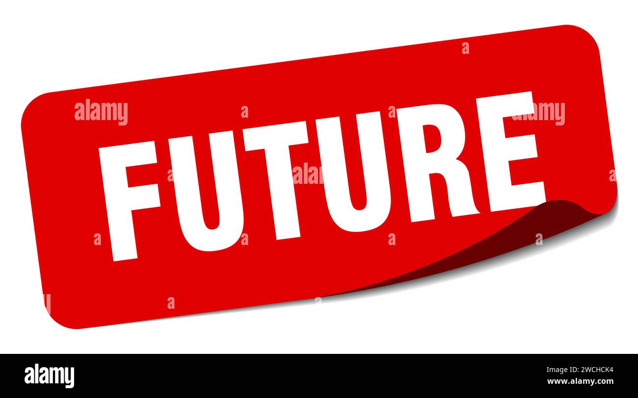 future sticker. future rectangular label isolated on white background ...