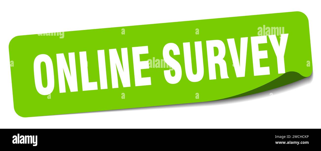 online survey sticker. online survey rectangular label isolated on ...
