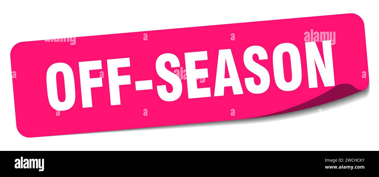 off-season sticker. off-season rectangular label isolated on white ...