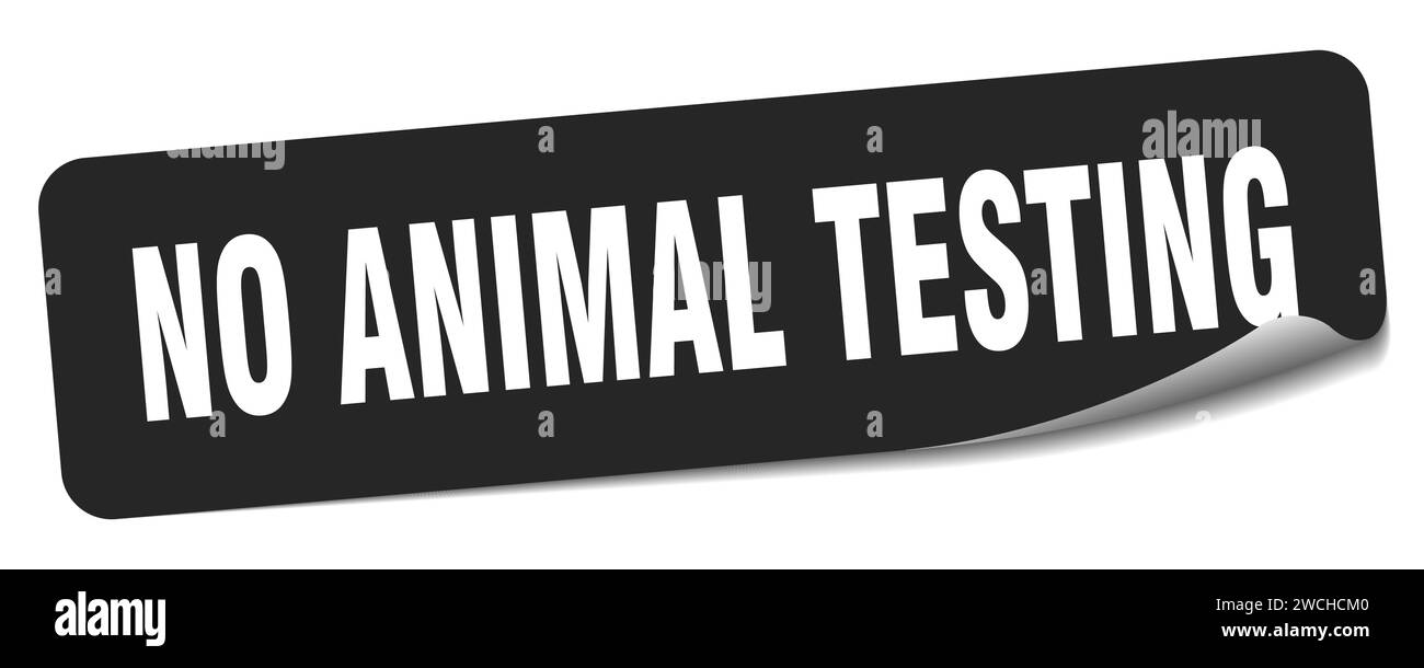 no animal testing sticker. no animal testing rectangular label isolated ...