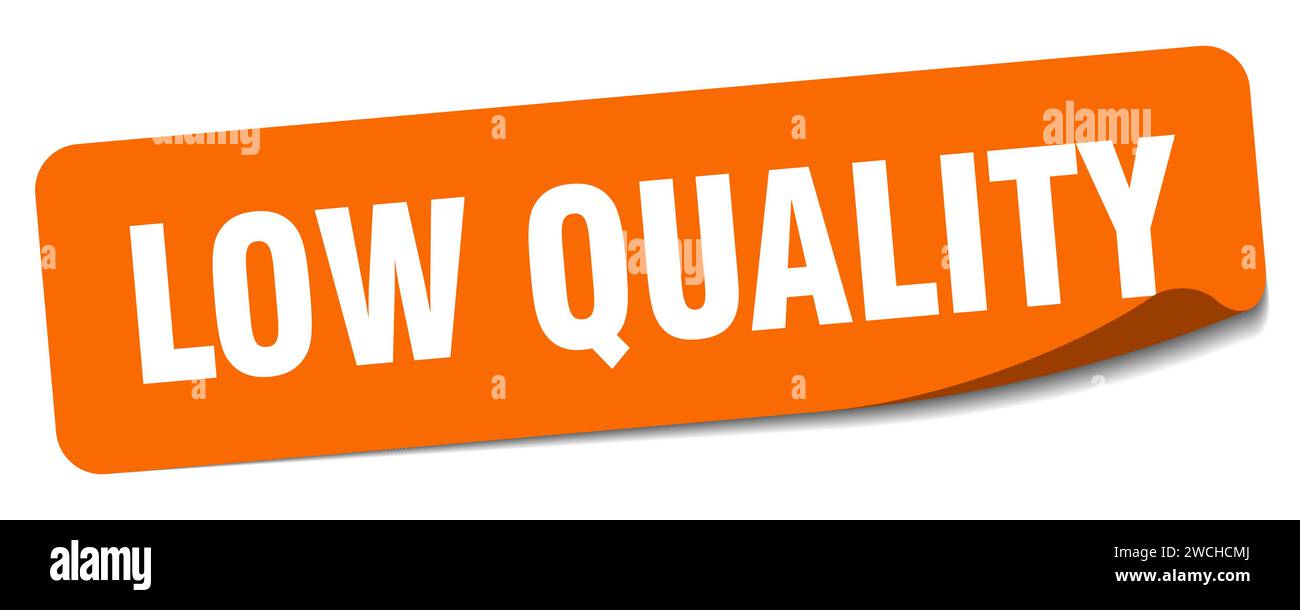 low quality sticker. low quality rectangular label isolated on white ...