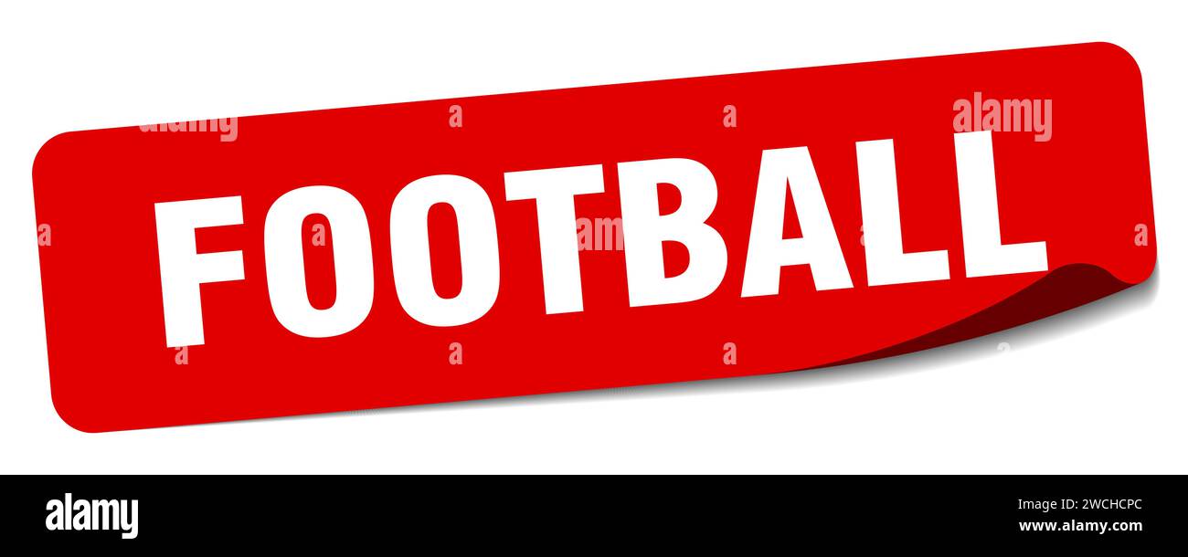 football sticker. football rectangular label isolated on white ...