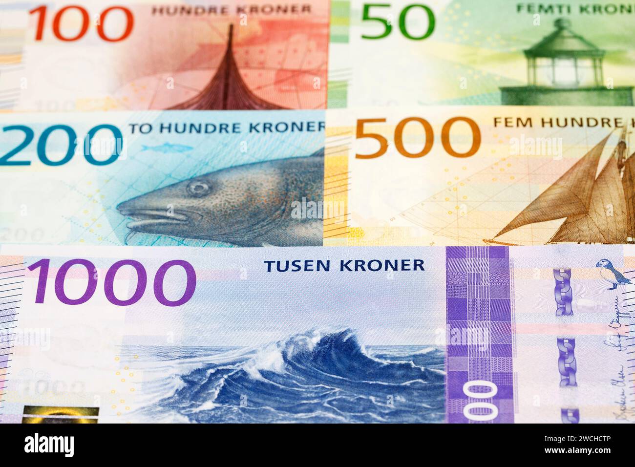 Norwegian money - krone a business background Stock Photo - Alamy