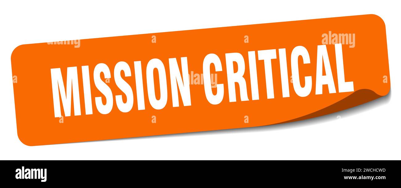 mission critical sticker. mission critical rectangular label isolated ...