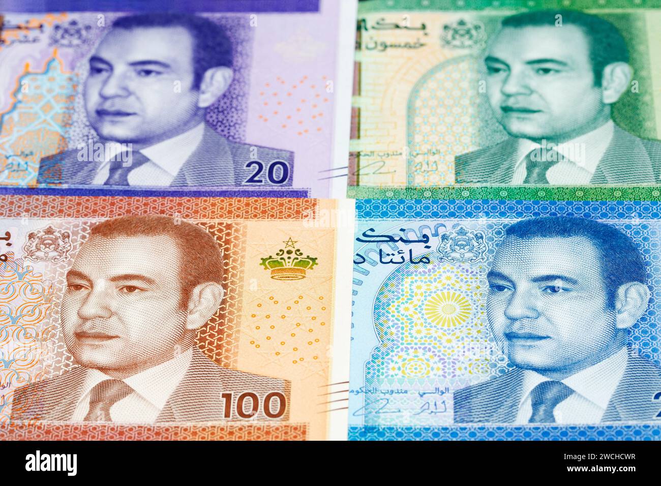 Moroccan money - dirham a business background Stock Photo - Alamy