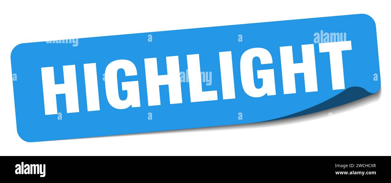 highlight sticker. highlight rectangular label isolated on white ...