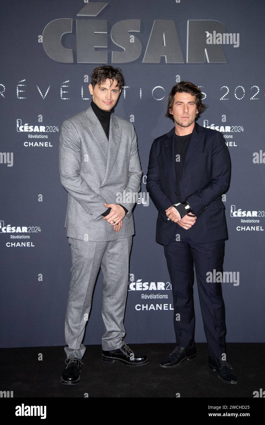 Paris, France. 15th Jan, 2024. Raphael Quenard and Hugo Selignac attending the Cesar Revelations ...
