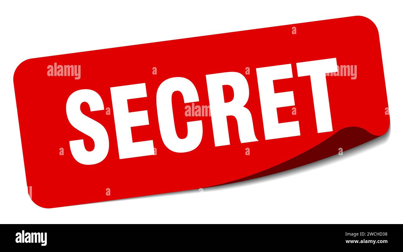 secret sticker. secret rectangular label isolated on white background ...