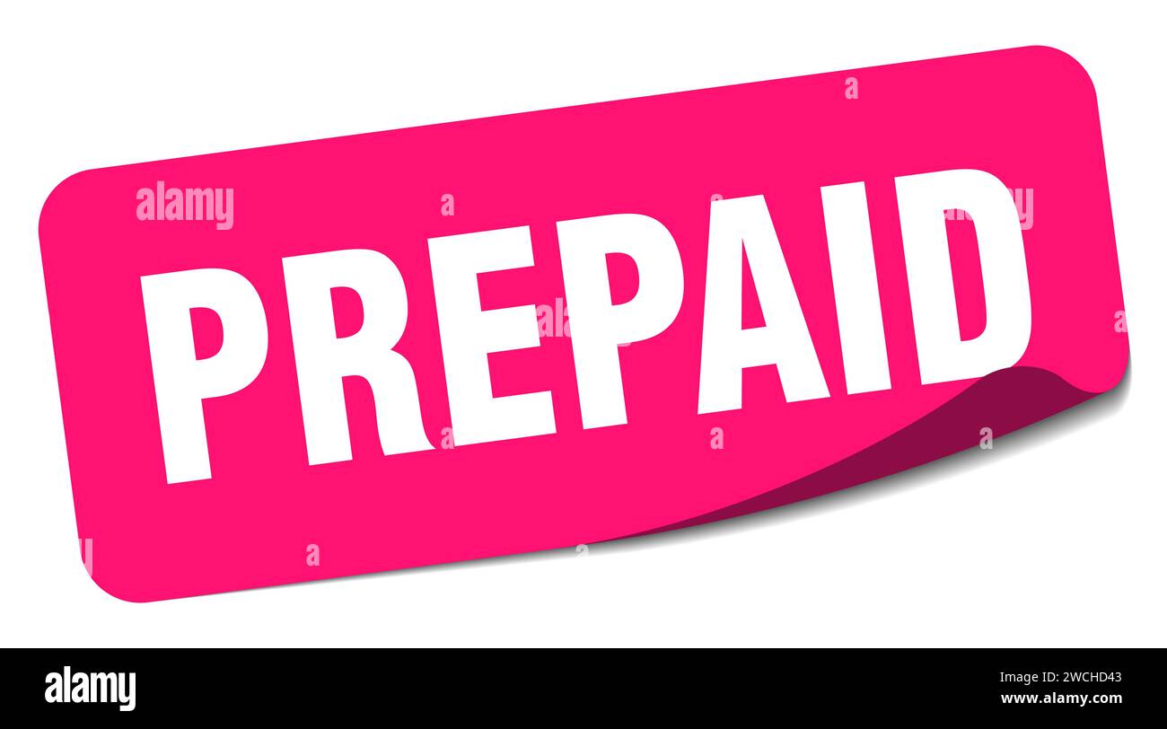 prepaid sticker. prepaid rectangular label isolated on white background ...