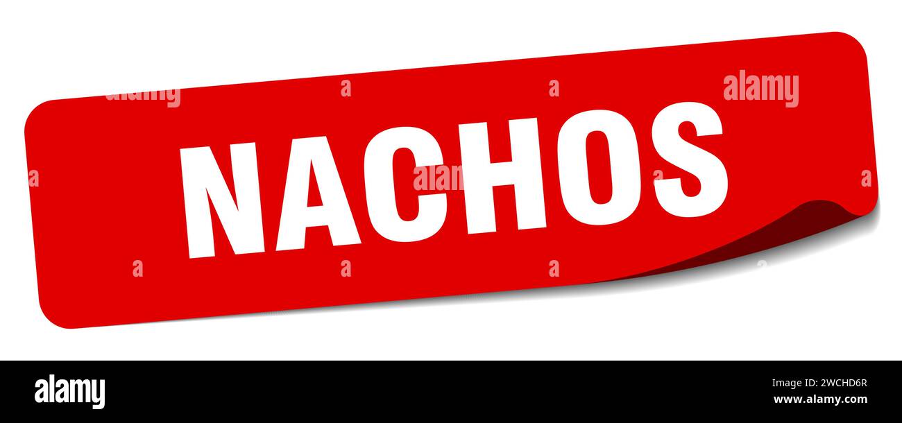 nachos sticker. nachos rectangular label isolated on white background ...