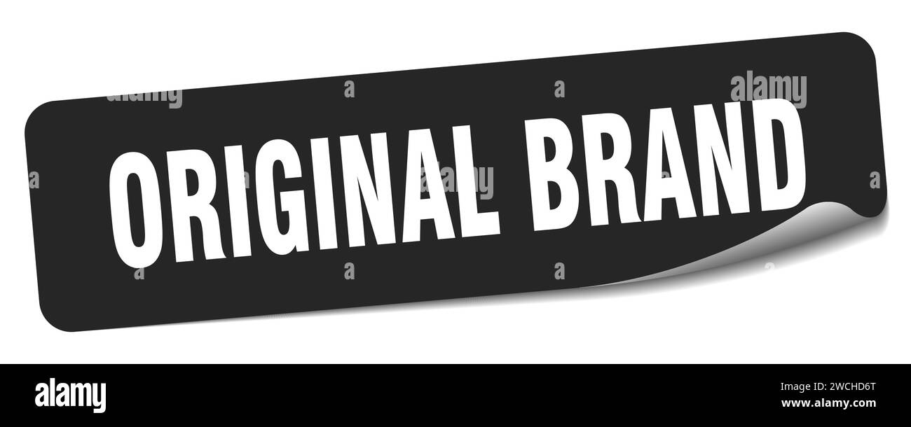 original brand sticker. original brand rectangular label isolated on ...