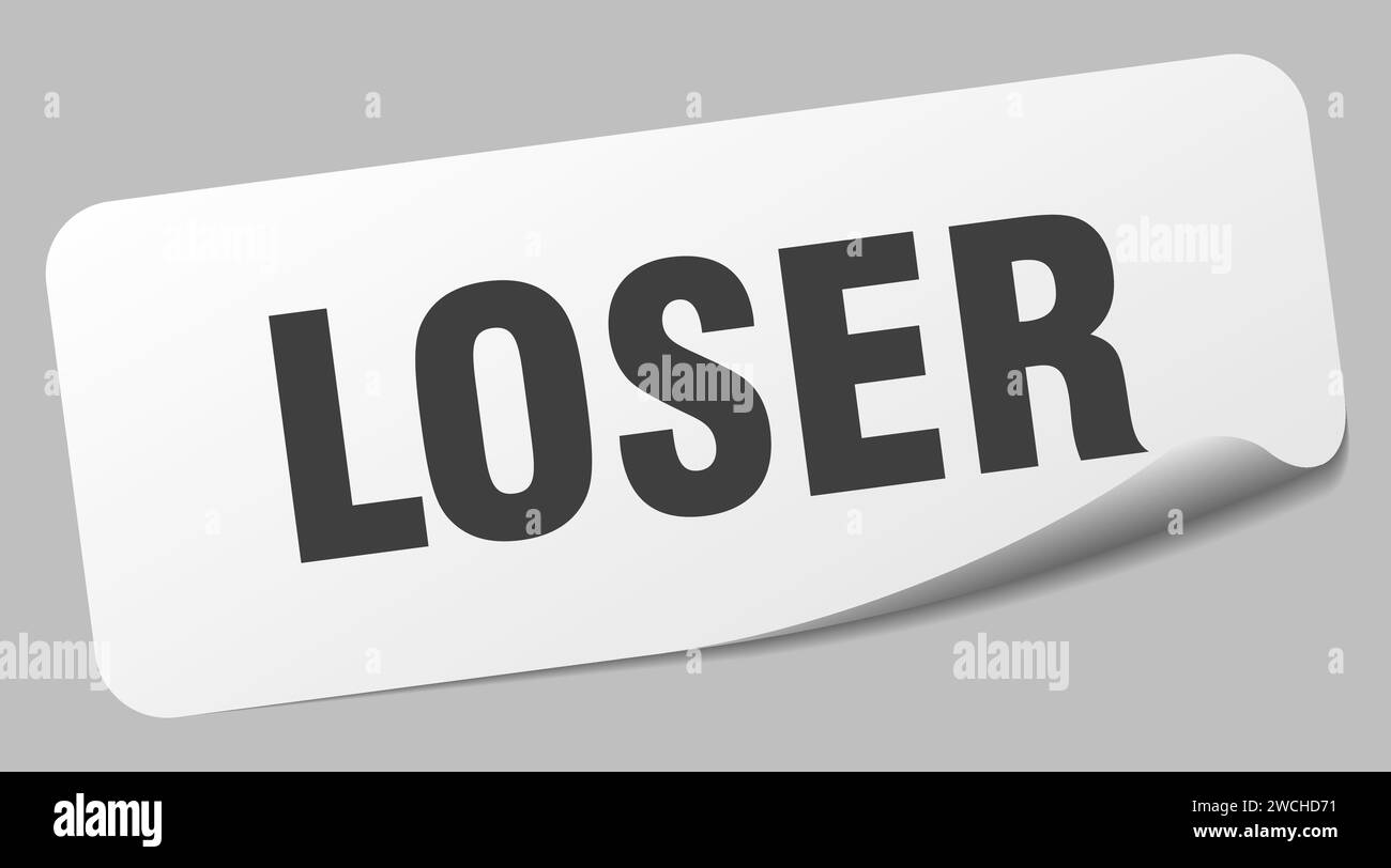 loser sticker. loser rectangular label isolated on white background ...
