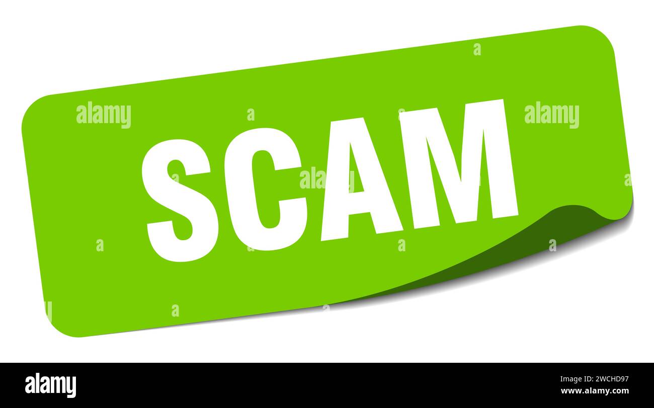 scam sticker. scam rectangular label isolated on white background Stock ...