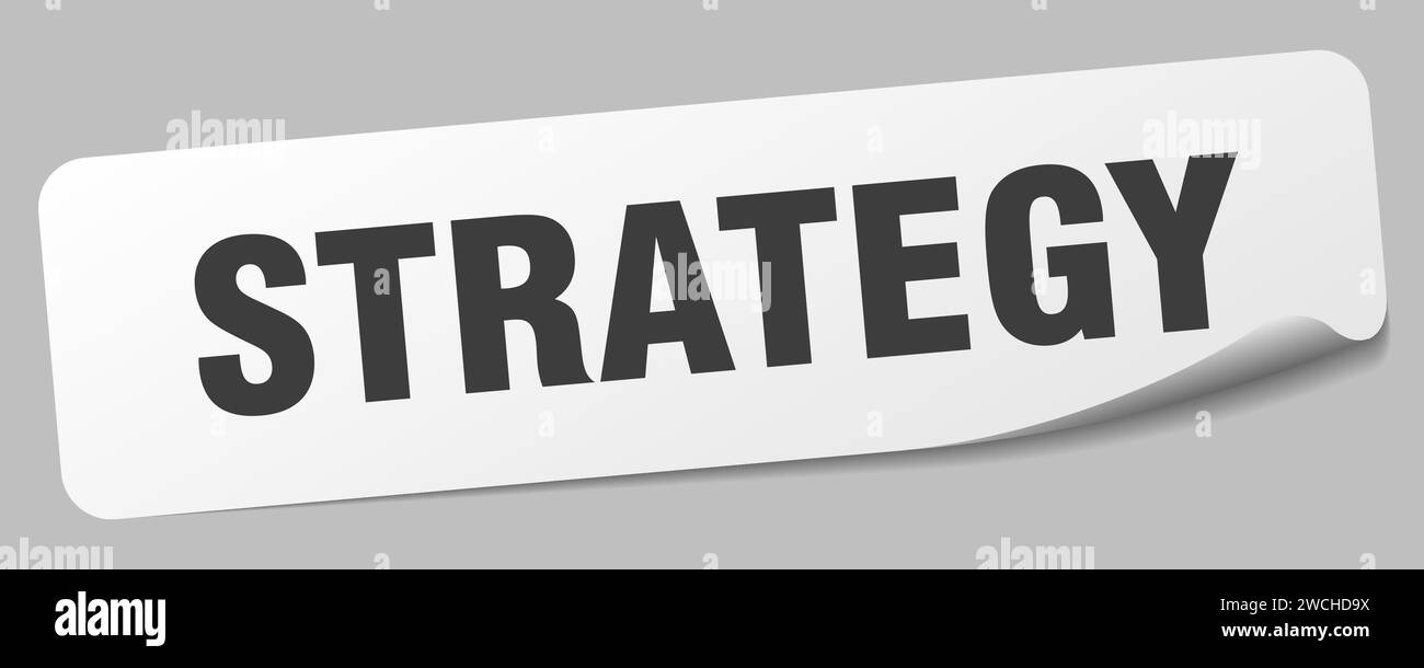 strategy sticker. strategy rectangular label isolated on white ...