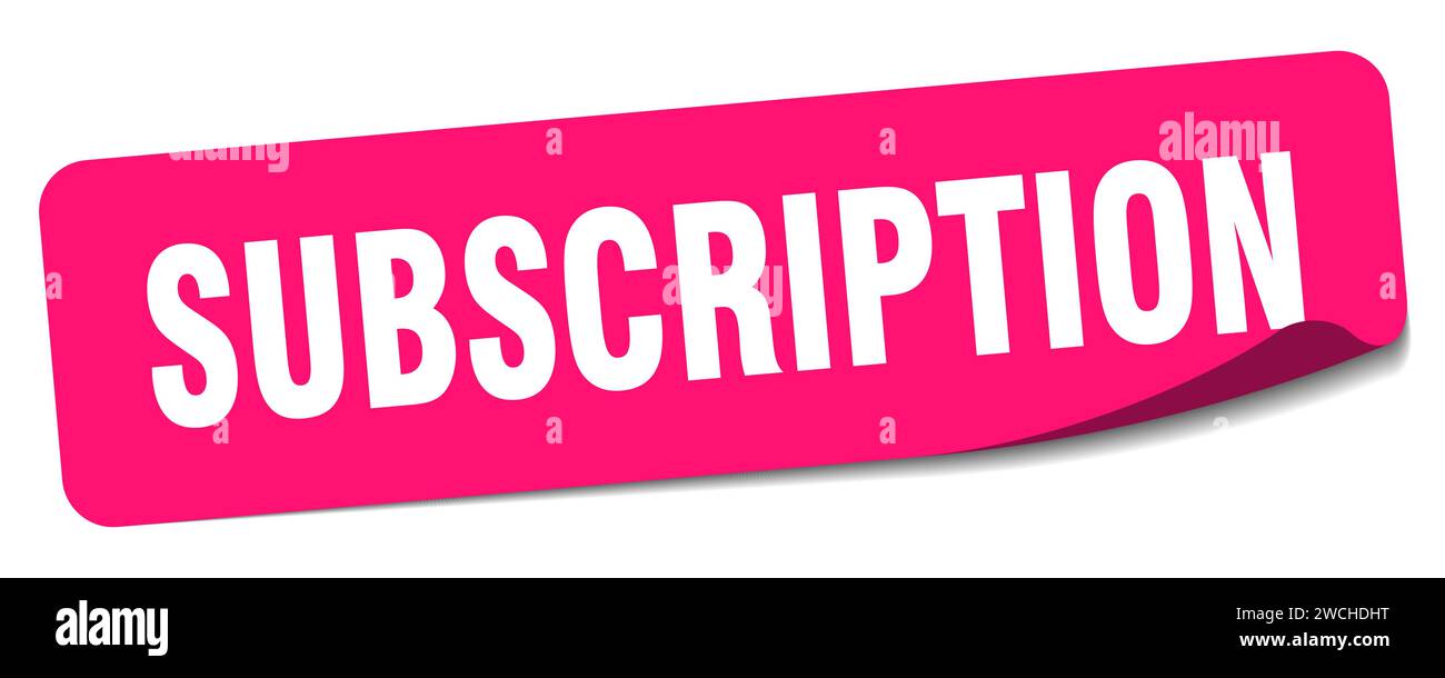 subscription sticker. subscription rectangular label isolated on white ...