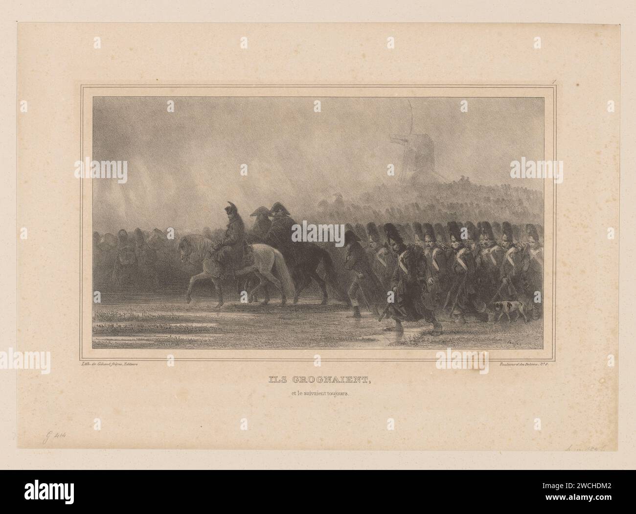 Soldiers follow Napoleon Bonaparte, Denis Auguste Marie Raffet, 1836 ...