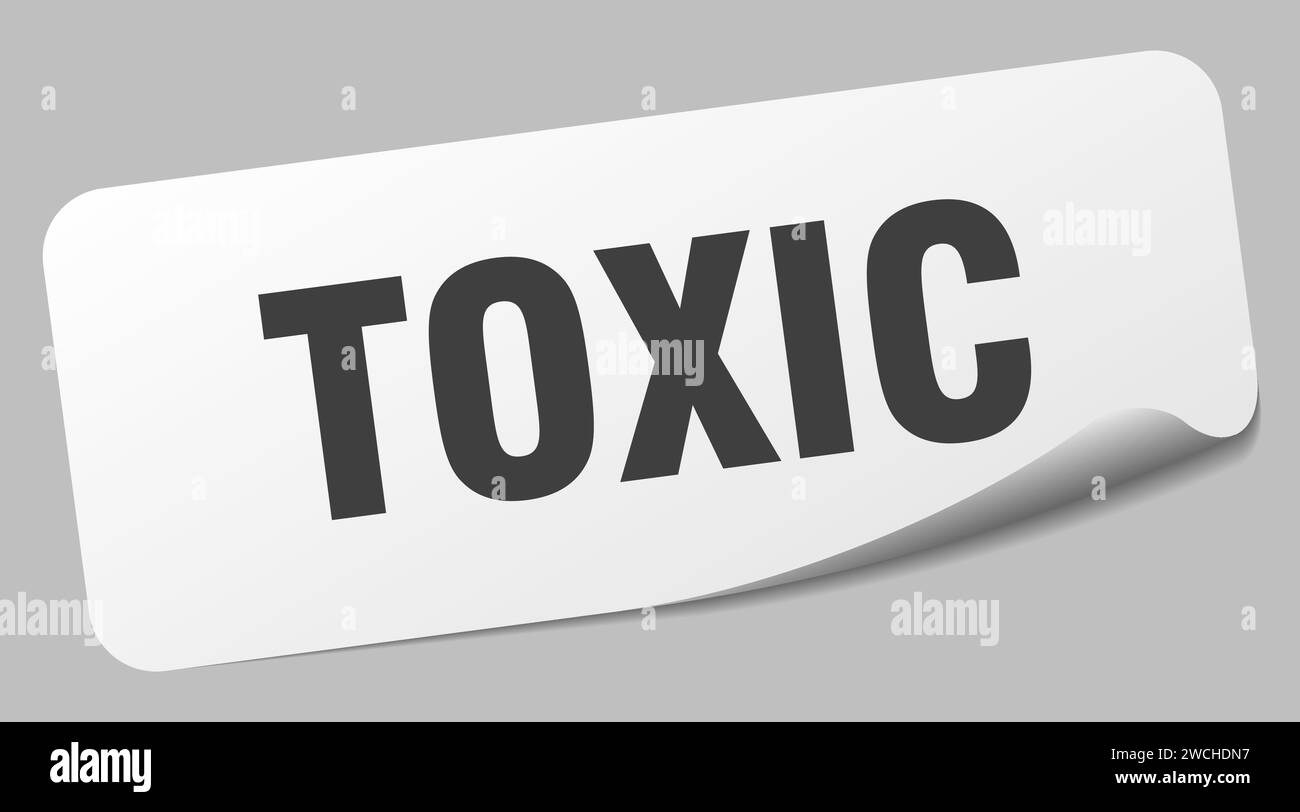 toxic sticker. toxic rectangular label isolated on white background ...
