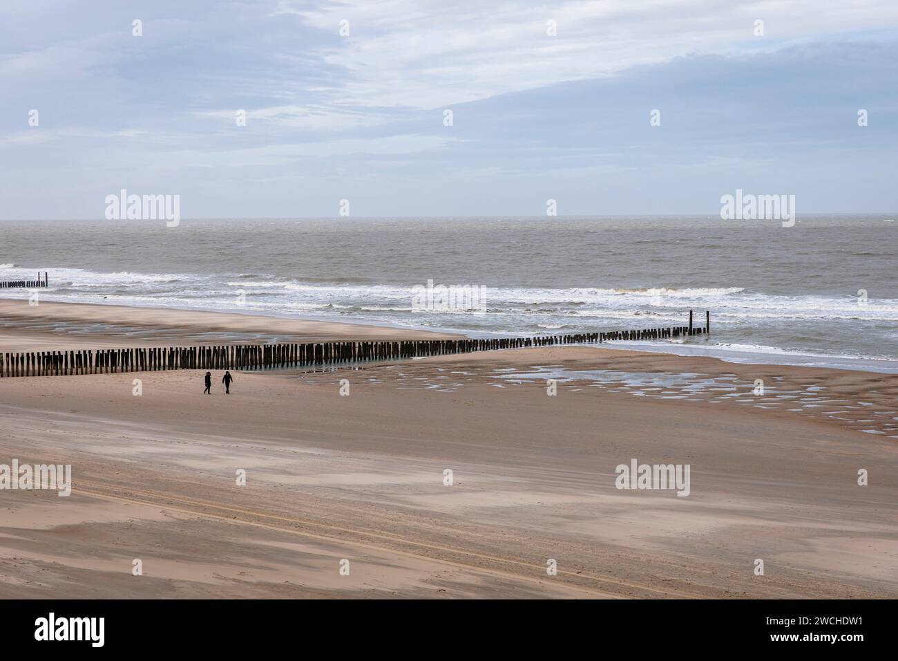 groin at the beach in Domburg on the peninsula Walcheren, Zeeland ...