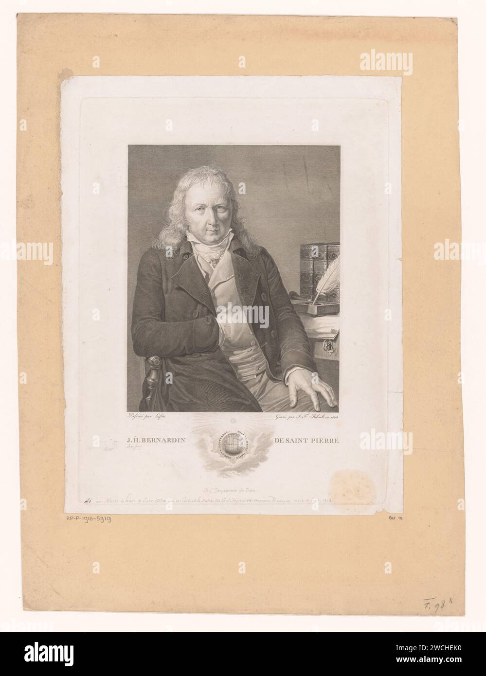 Portret van Jacques-Henri Bernardin de Saint-Pierre, Jean François ...