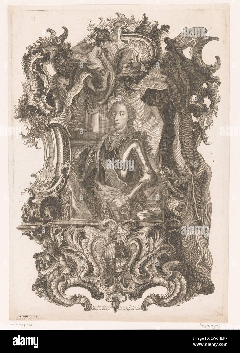 Portrait of German emperor Karel VII Albert, Joseph Anton Zimmermann ...