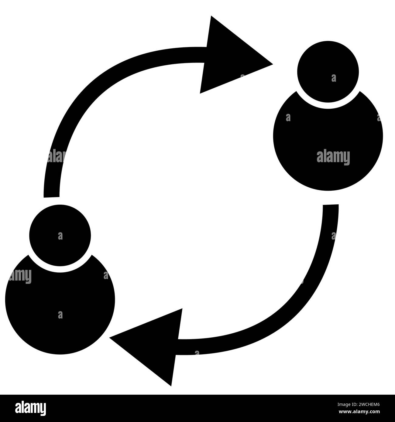 Exchange users person icon. Person exchange sign. Replace symbol. flat ...