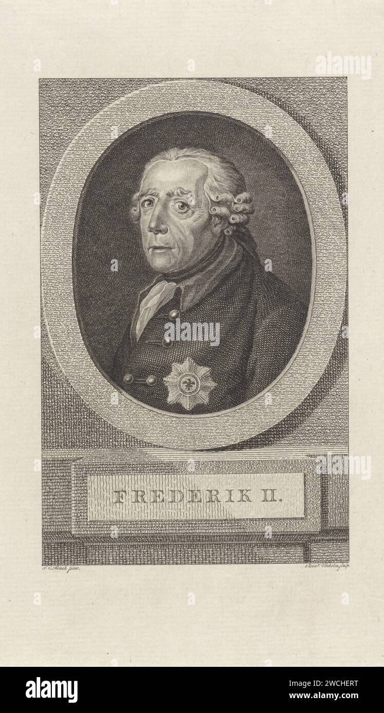 Portrait of Frederik II the Great, King of Prussia, Reinier Vinkeles (I ...