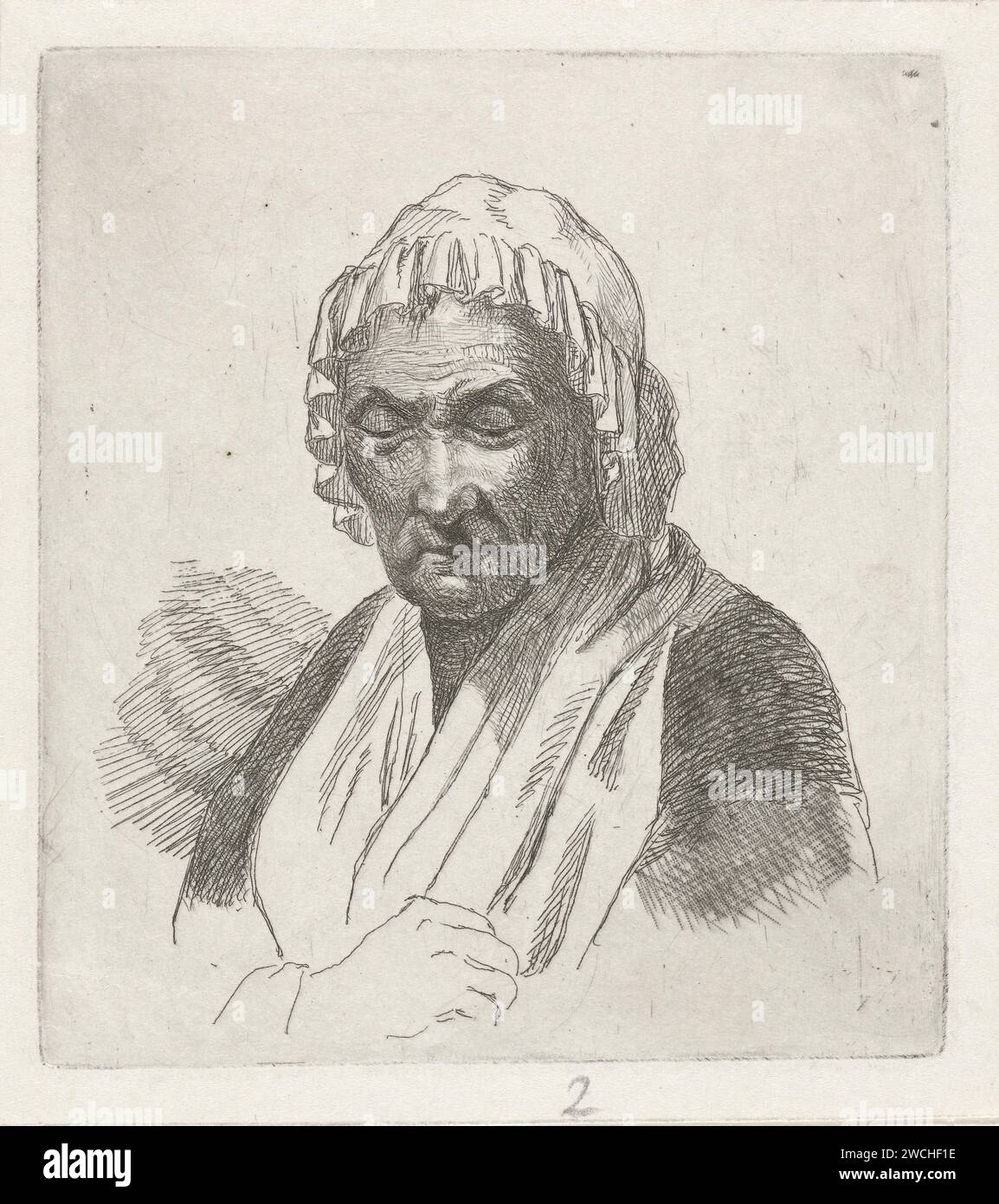 Older woman, David van der Kellen (1804-1879), 1814 - 1879 print ...
