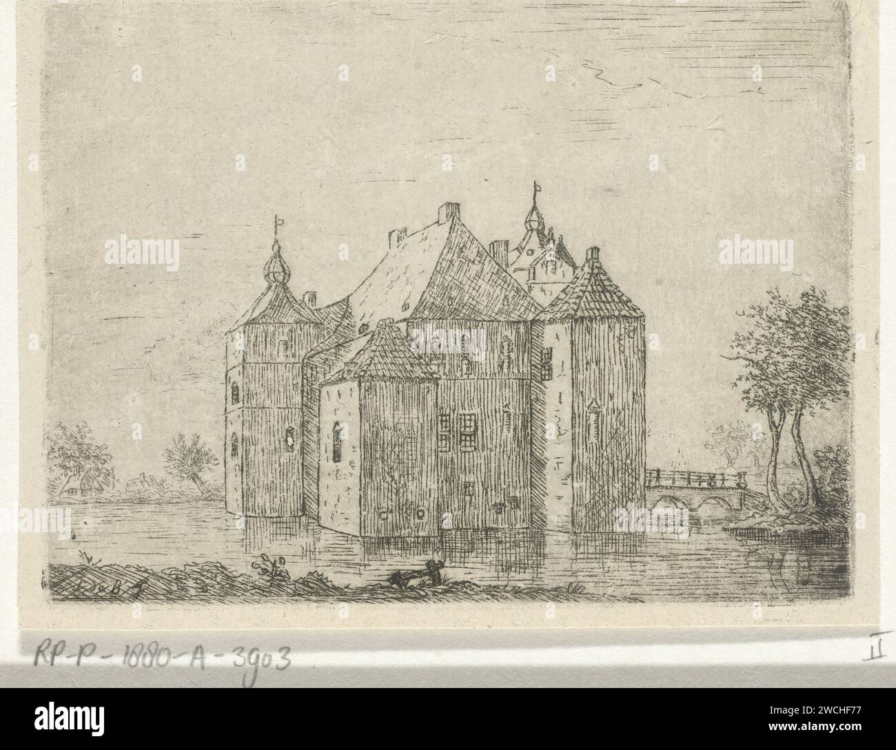 Side view of Castle De Cannenburch, Reinierus Albertus Ludovicus Baron ...