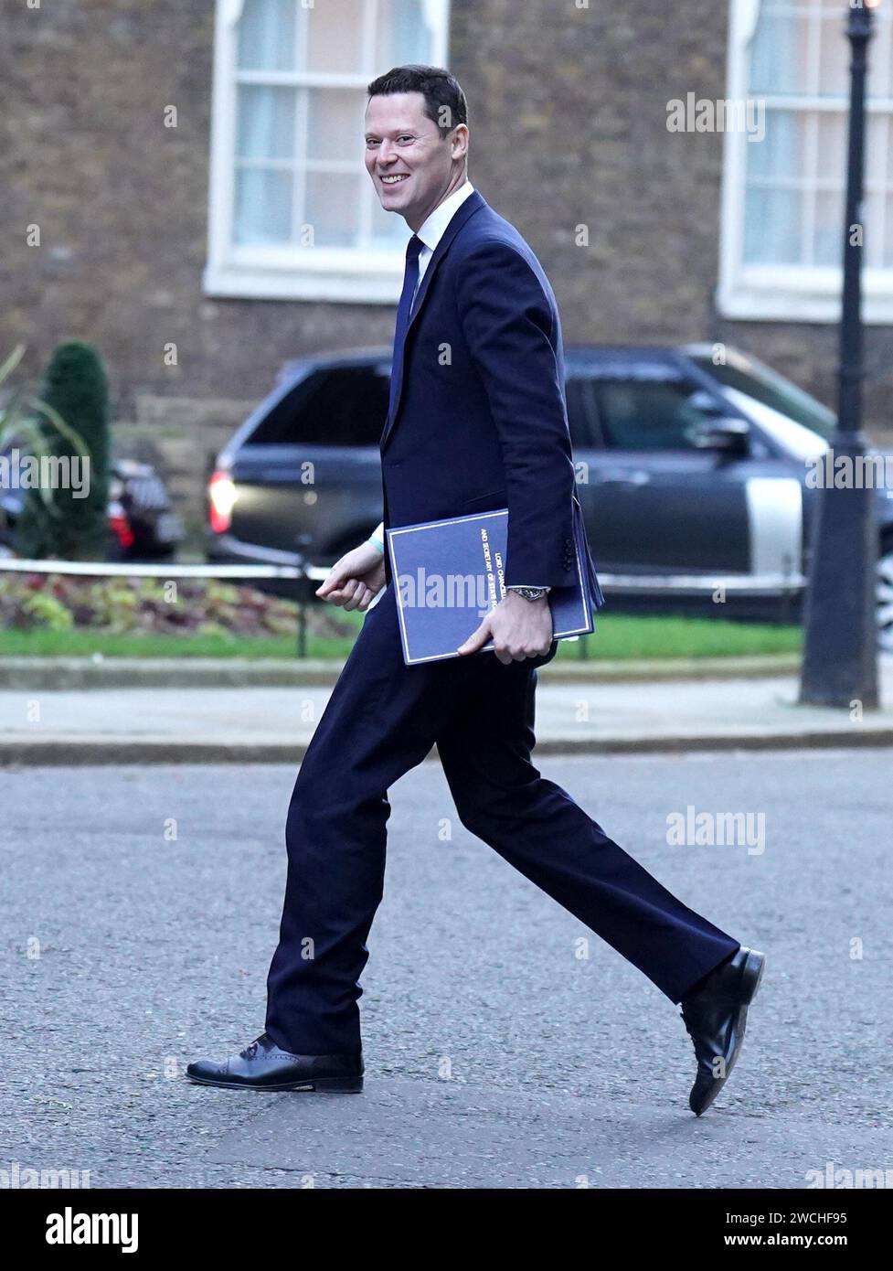 Justice Secretary Alex Chalk arrives in Downing Street, London, for a ...