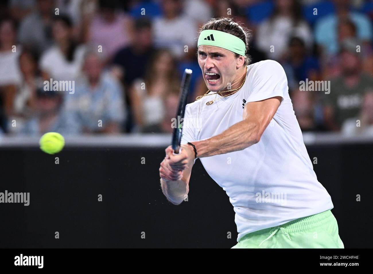 Melbourne, Australia. 16th Jan, 2024. Alexander Zverev of Germany in action during his round 1 ...