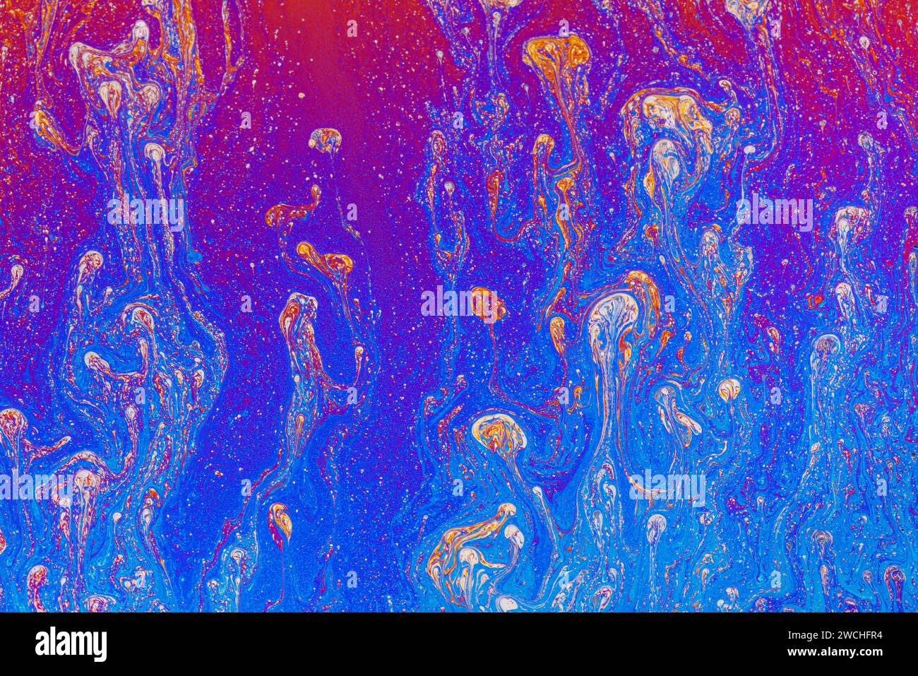 Fluid soap bubble psychedelic colorful abstract art. Surreal patterns ...