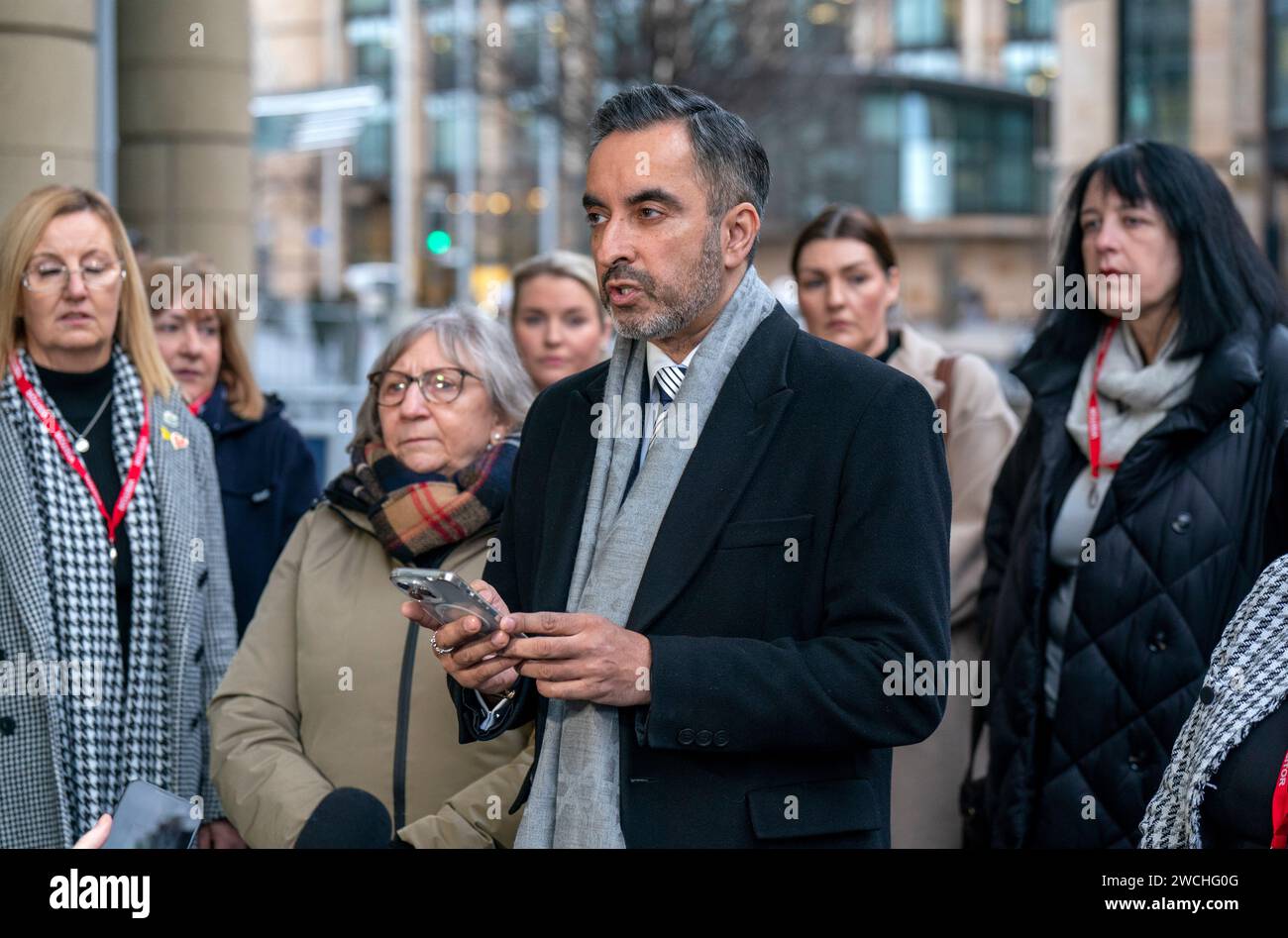 Solicitor Aamer Anwar with members of the Scottish Covid Bereaved group ...