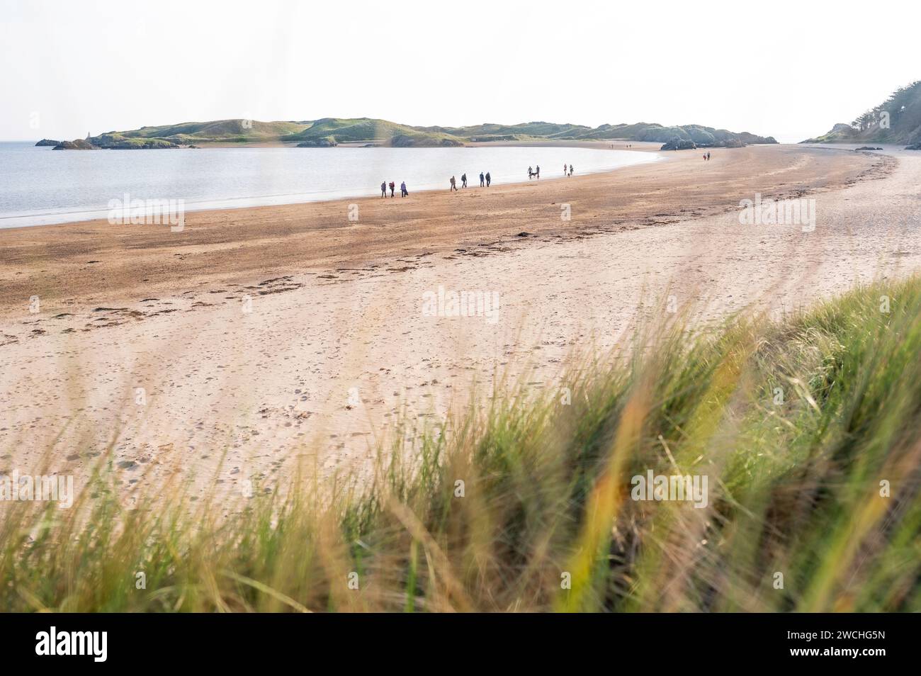 A bright day on the coast at Ynys Llanddwyn, Angelsey, North Wales. Also known as Newborough ...