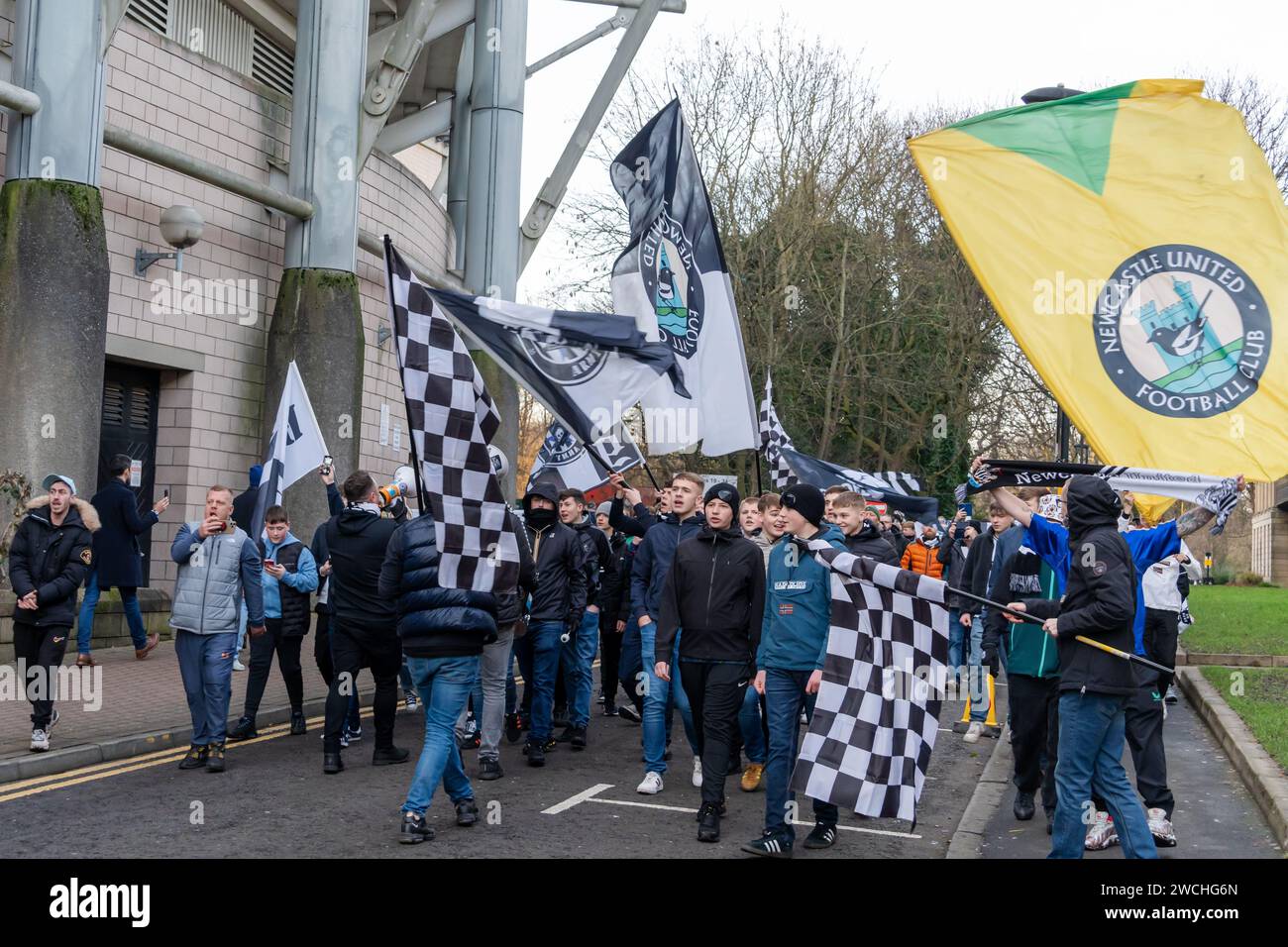 Newcastle united wor flags hi-res stock photography and images - Alamy
