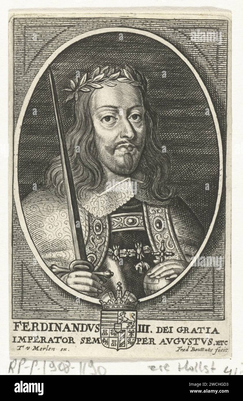 Portret van Ferdinand III, Frederik Bouttats (I), 1637 - 1676 print ...