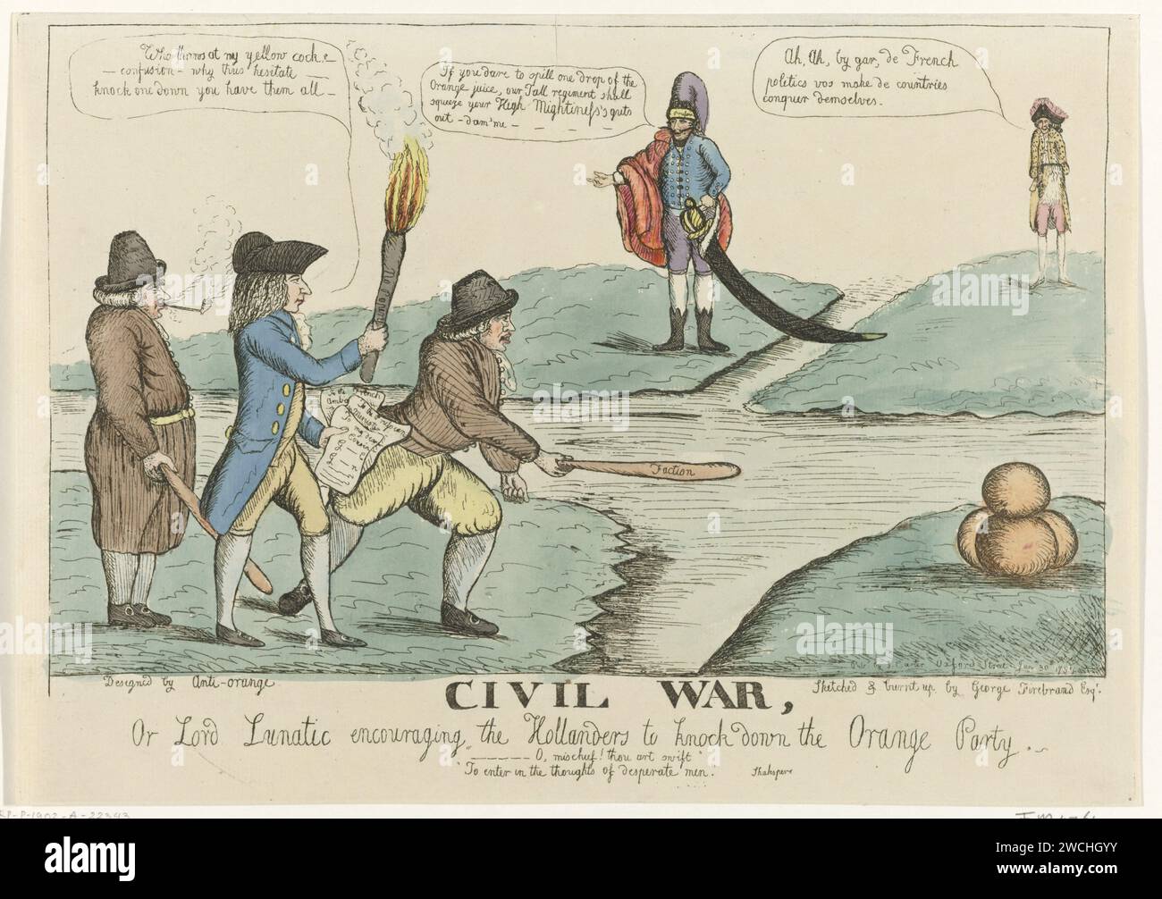 English cartoon on the Dutch civilian vessels, 1787, William Dent, 1787 ...